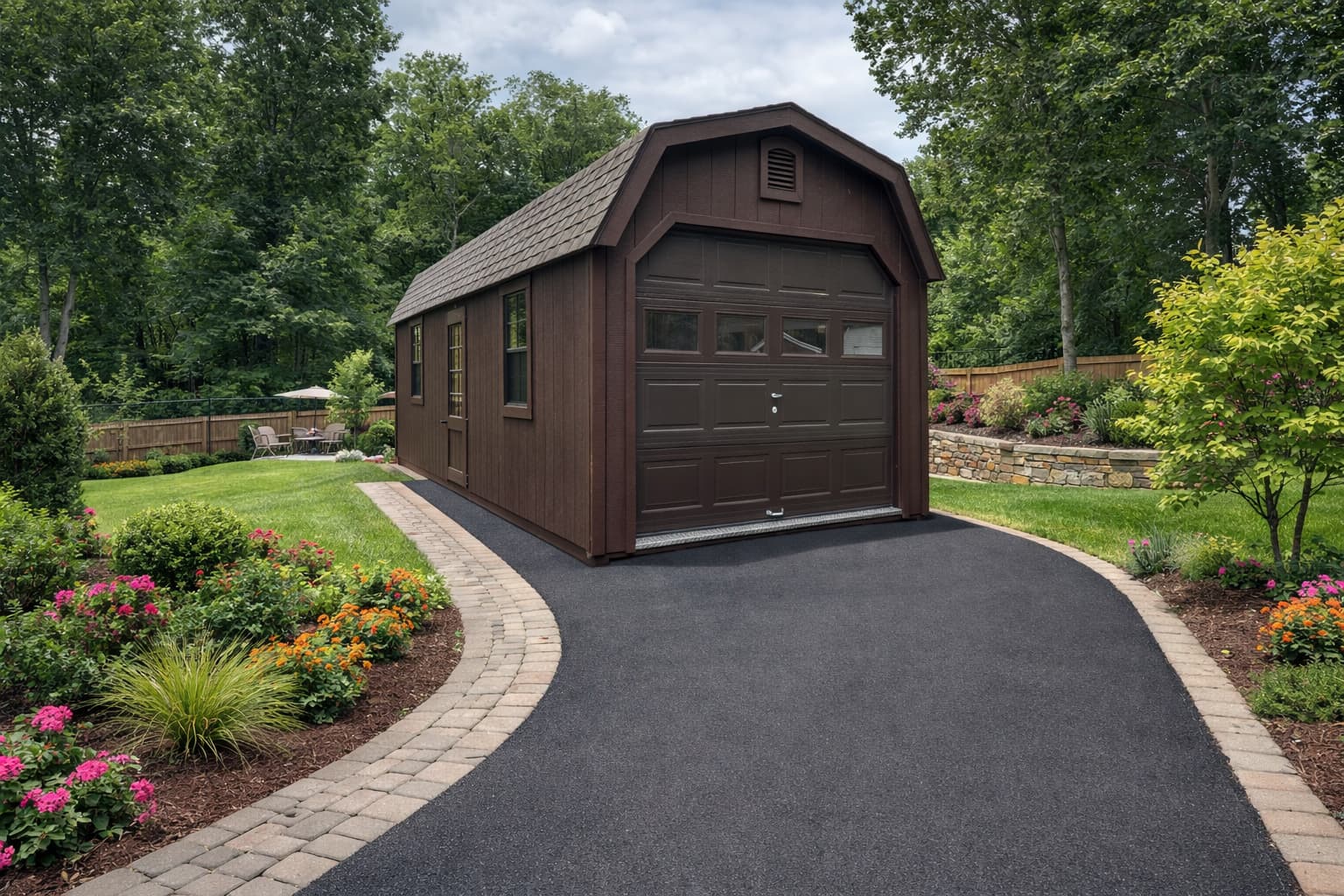 P11869 - 10x25 Colonial Dutch Barn Garage - Capitol Sheds